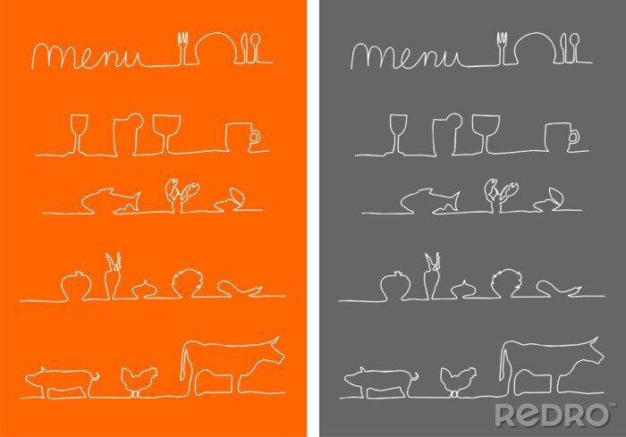 Tableau Symboles de la nourriture en couleurs sur mesure – redro.fr